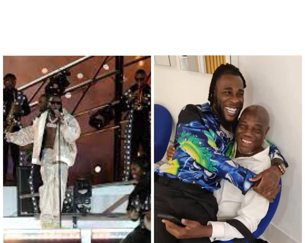 Burna Boy's dad proudly struts as singer performs at UEFA champions ...
