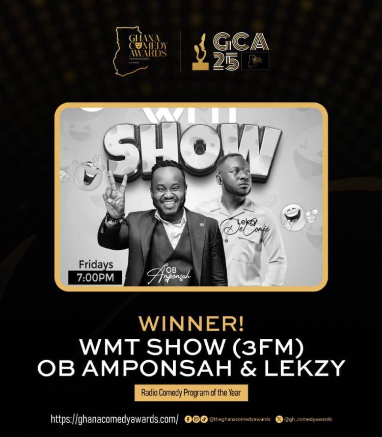 OB Amponsah sweeps top Honours at 2025 Ghana Comedy Awards - Ghana Weekend
